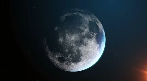 Full Moon rotation loop. Epic Moon spinn... | Stock Video | Pond5