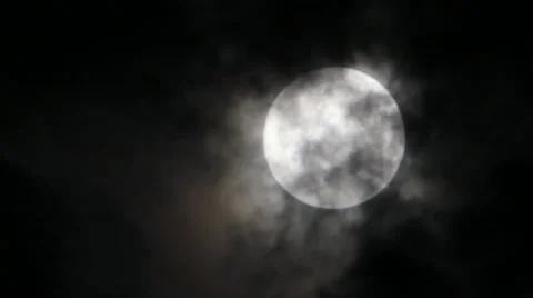 Full Moon Stormy Night Stock Video Footage | Royalty Free Full Moon ...