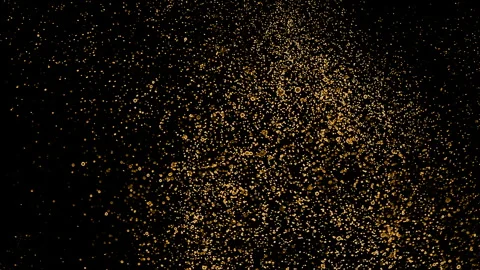 Full screen gold glitter dust floating p... | Stock Video | Pond5