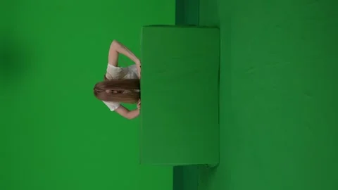 Full-size vertical green screen chroma k... | Stock Video | Pond5