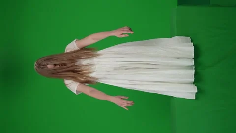 Full-size vertical green screen, chroma ... | Stock Video | Pond5