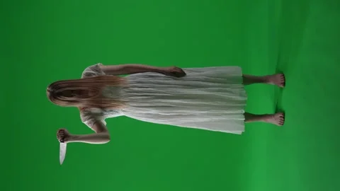 Full-size vertical green screen, chroma ... | Stock Video | Pond5
