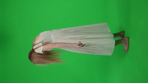 Full-size vertical green screen, chroma ... | Stock Video | Pond5