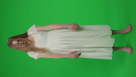 Full-size vertical green screen, chroma ... | Stock Video | Pond5