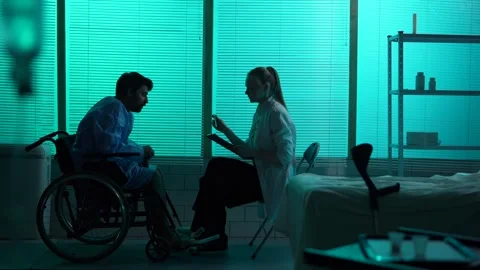 Full-sized silhouette video a disabled m... | Stock Video | Pond5