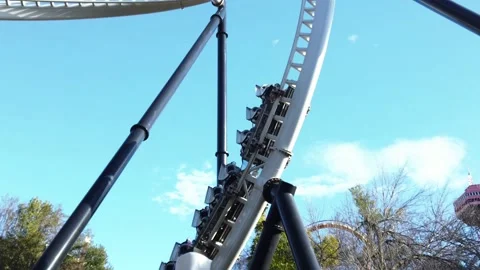 Full Throttle roller coaster at Six Flag... | Stock Video | Pond5