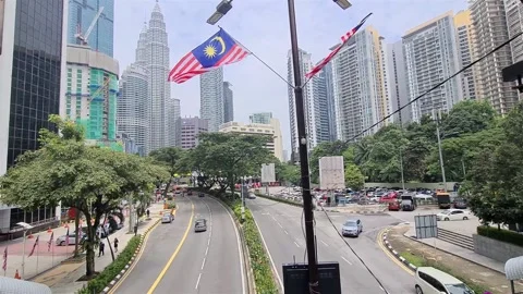 Full View Of KLCC Twin Towers With Malay... | Stock Video | Pond5