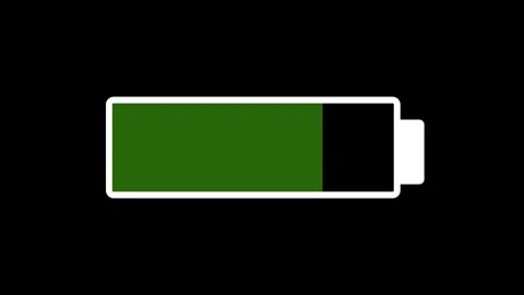 Fully charged battery icon animated on a... | Stock Video | Pond5