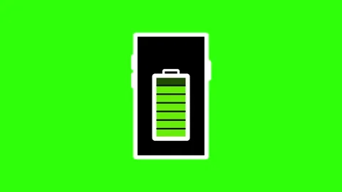 Fully charged battery icon animated on a... | Stock Video | Pond5