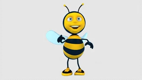 Fun 3D cartoon bee dancing (with alpha c... | Stock Video | Pond5