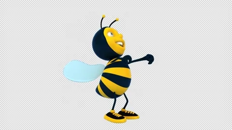 Fun 3D cartoon bee dancing (with alpha c... | Stock Video | Pond5