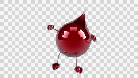 Fun 3D cartoon blood drop dancing (with ... | Stock Video | Pond5