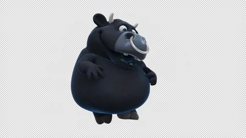 Fun 3D cartoon bull dancing (with alpha ... | Stock Video | Pond5