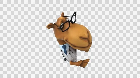Fun 3D cartoon camel doctor with a sign ... | Stock Video | Pond5