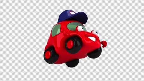 Fun 3D cartoon car dancing (with alpha c... | Stock Video | Pond5