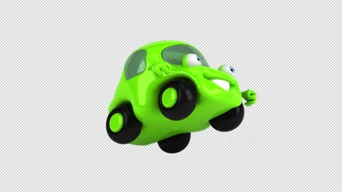 Fun 3D cartoon car dancing (with alpha c... | Stock Video | Pond5