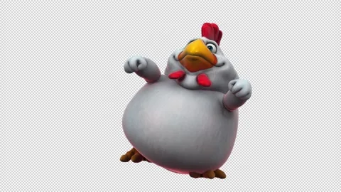 Fun 3D cartoon chicken dancing (with alp... | Stock Video | Pond5