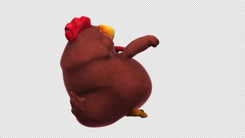 Fun 3D cartoon chicken dancing (with alp... | Stock Video | Pond5
