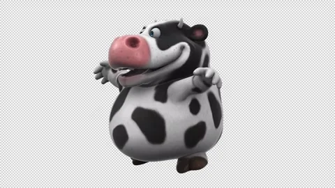 Fun 3D cartoon cow doing fitness (with a... | Stock Video | Pond5