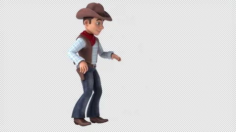 Fun 3D cartoon cowboy dancing (with alph... | Stock Video | Pond5