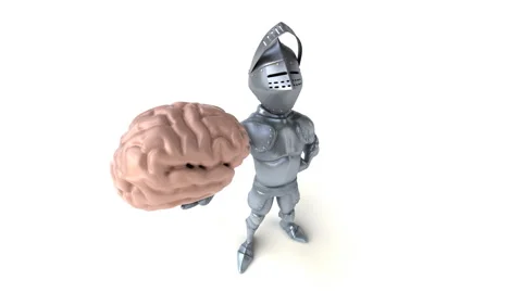Fun 3D cartoon knight with alpha channel | Stock Video | Pond5