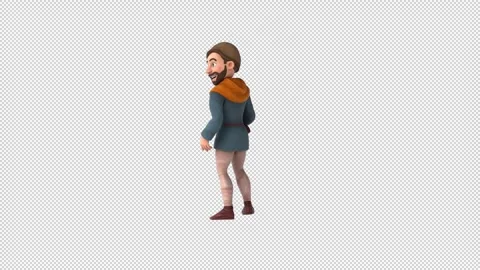 Fun 3D cartoon medieval man talking (wit... | Stock Video | Pond5