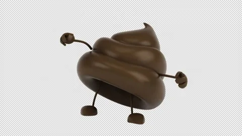 Fun 3D cartoon poop dancing (with alpha ... | Stock Video | Pond5