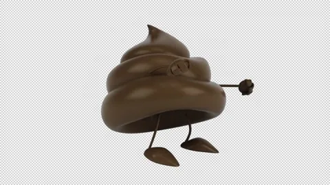 Fun 3D cartoon poop dancing (with alpha ... | Stock Video | Pond5