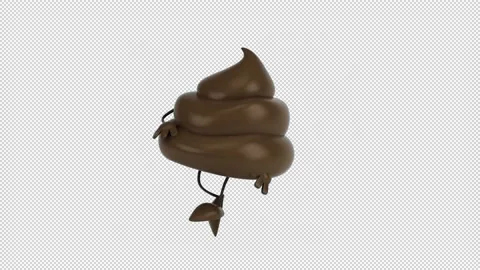 Fun 3D cartoon poop dancing (with alpha ... | Stock Video | Pond5