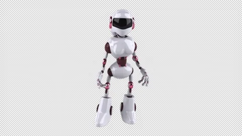Fun 3D cartoon robot dancing (with alpha... | Stock Video | Pond5