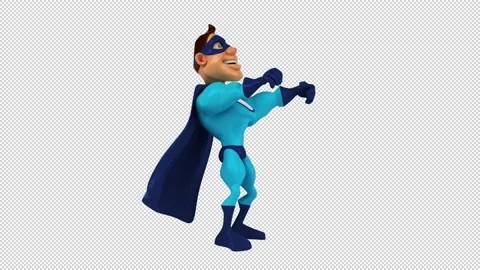 Fun 3D cartoon superhero dancing (with a... | Stock Video | Pond5