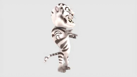 Fun 3D cartoon tiger dancing (with alpha... | Stock Video | Pond5