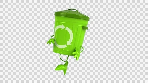 Fun 3D cartoon trash dancing (with alpha... | Stock Video | Pond5