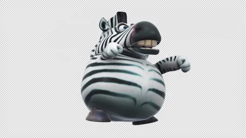 Fun 3D cartoon zebra dancing (with alpha... | Stock Video | Pond5