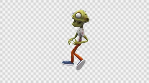 Fun 3D cartoon zombie dancing (with alph... | Stock Video | Pond5