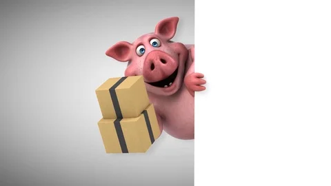 Fun pig - 3D Animation | Stock Video | Pond5
