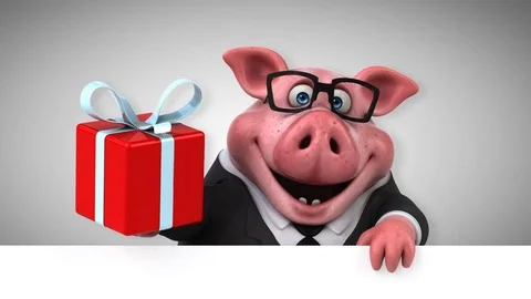 Fun pig - 3D Animation | Stock Video | Pond5