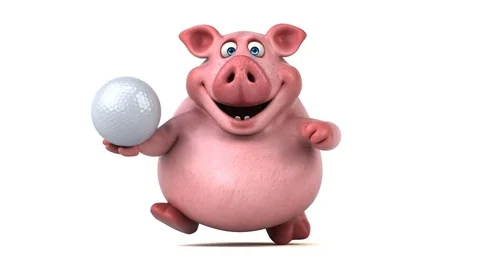 Fun pig running - 3D Animation | Stock Video | Pond5