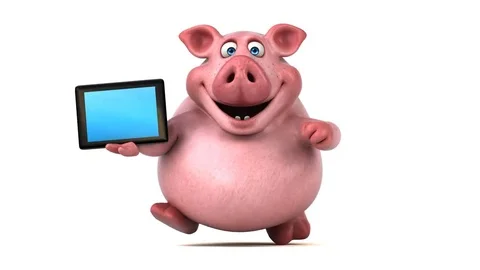 Fun pig running - 3D Animation | Stock Video | Pond5