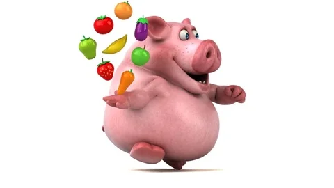 Fun pig running - 3D Animation | Stock Video | Pond5