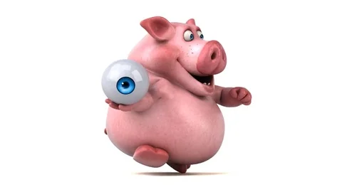 Fun pig running - 3D Animation | Stock Video | Pond5