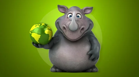 Fun rhino - 3D Animation | Stock Video | Pond5