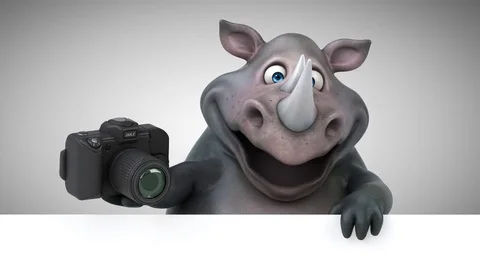 Fun rhino - 3D Animation | Stock Video | Pond5
