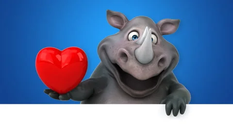 Fun rhino - 3D Animation | Stock Video | Pond5