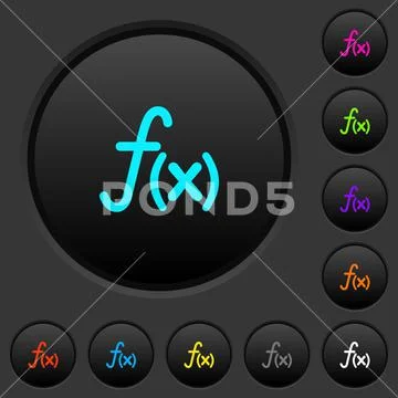 Function dark push buttons with color icons Illustration #151706008
