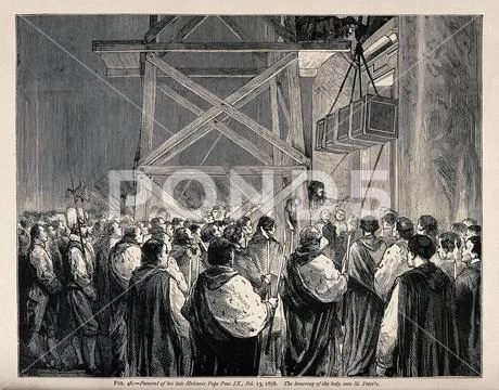 The funeral of Pope Pius IX, on 13 February 1878, in St. Peter's, Rome ...