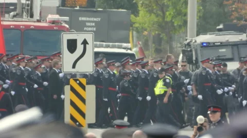 Funeral Procession For Fallen Police Off... | Stock Video | Pond5