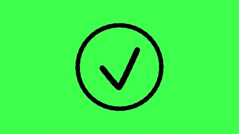 Funky cartoon check mark icon animation.... | Stock Video | Pond5