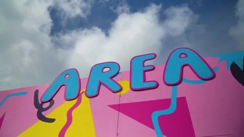 funky colourful sign text written area i... | Stock Video | Pond5