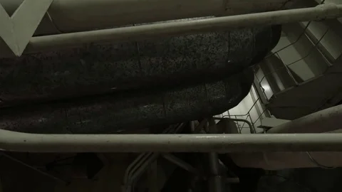 Funnel of large ship, inside | Stock Video | Pond5